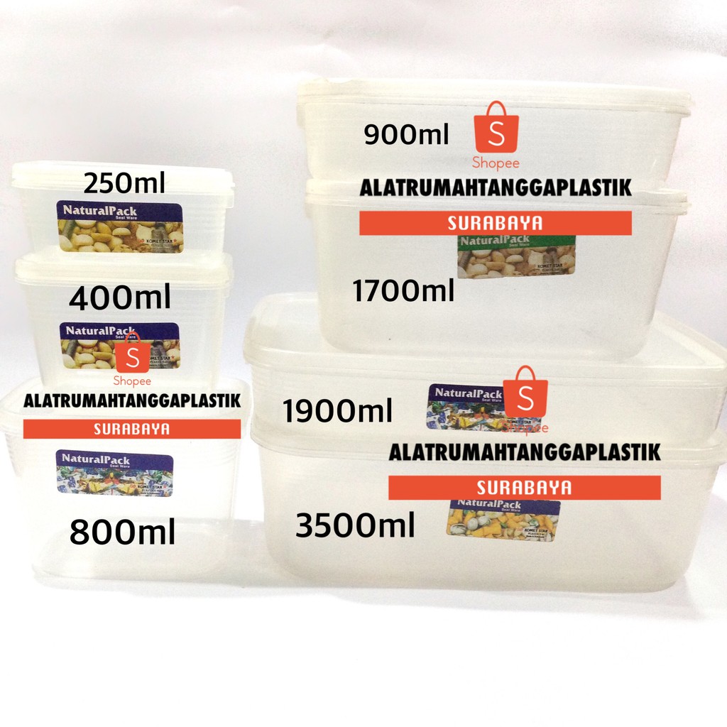Jual 6 pcs Toples Natural Pack 900 ml / Kotak Makan Plastik / Tepak Makan Plastik / Lunchbox ...