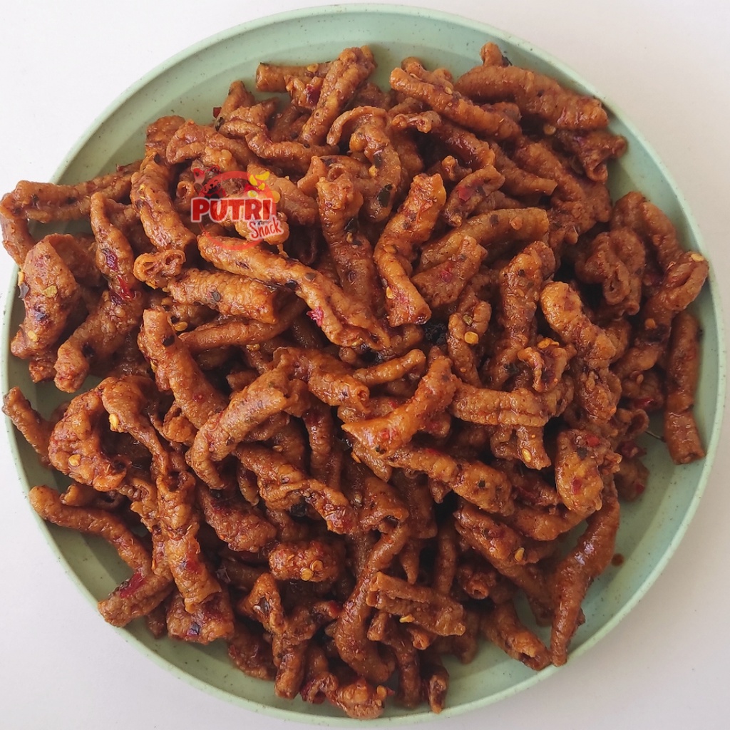 Jual KERIPIK USUS CRISPY AYAM 100gr HALAL 100% DAUN JERUK BANYAK RASA | Shopee Indonesia