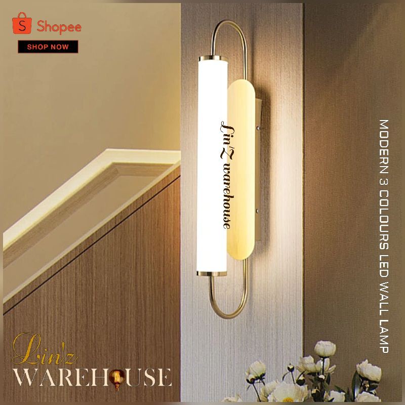 Jual Lampu dinding MODERN GOLD PIPE LED 3 COLOURS wall lamp | Shopee ...