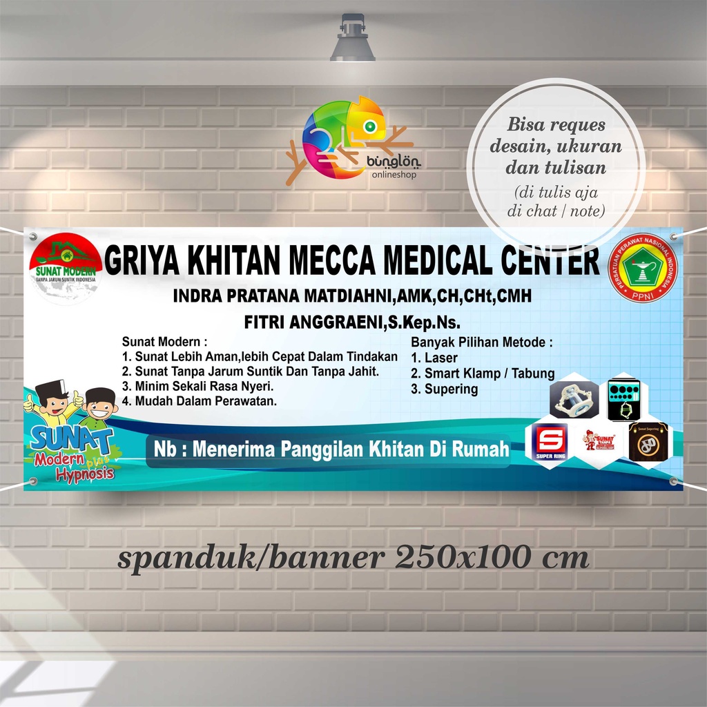 Jual Size 250x100 Cm Spanduk, Banner Griya Khitan, Sunat Modern, Dll ...