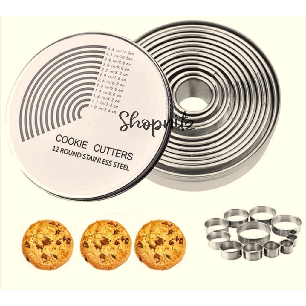 Jual COOKIE CUTTER BULAT SET 12 PCS / CETAKAN KUE SET 12 PCS / CETAKAN ...