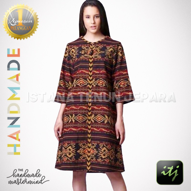 Jual Long dress Batik Etnik Kain Tenun Troso Jepara Motif | Shopee Indonesia