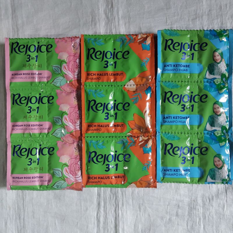 Jual [BELI BANYAK LEBIH HEMAT] SHAMPO REJOICE SACHET (1 renteng isi 12 ...
