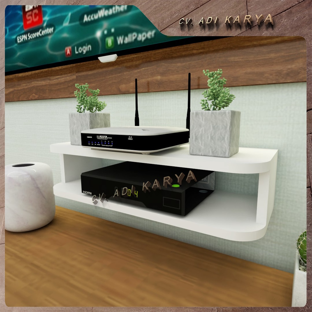 Jual Rak Gantung Tempat Remote TV Modem Wifi Meja Screen Top Shelf ...