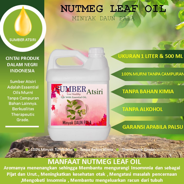 Jual Essential oil minyak daun pala (Numteg leaf oil) obat tidur insomnia SUMBER ATSIRI | Shopee ...