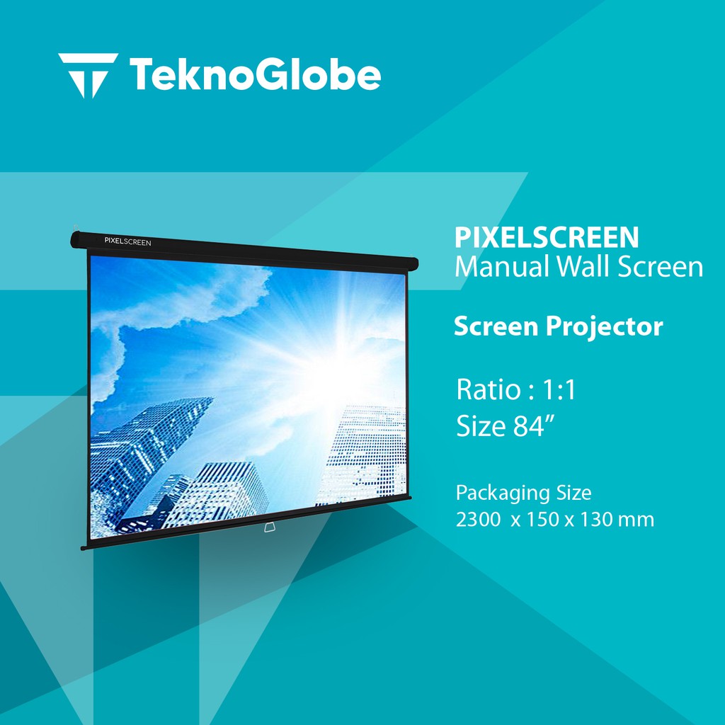 Jual PIXELSCREEN Screen Projector / Layar Proyektor Manual Wall Screen ...