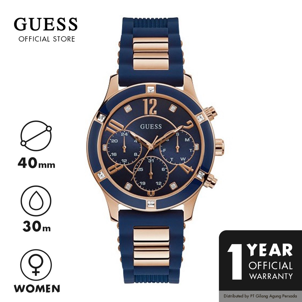 Jual Jam Tangan Guess Wanita Original Analog Blue Silicone - W1234L4 ...