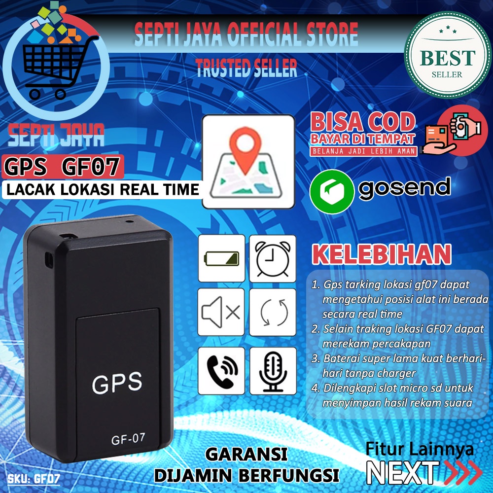 Jual GPS GF07 Tracker Mini Perangkat Pelacak Real Time Kendaraan dengan ...