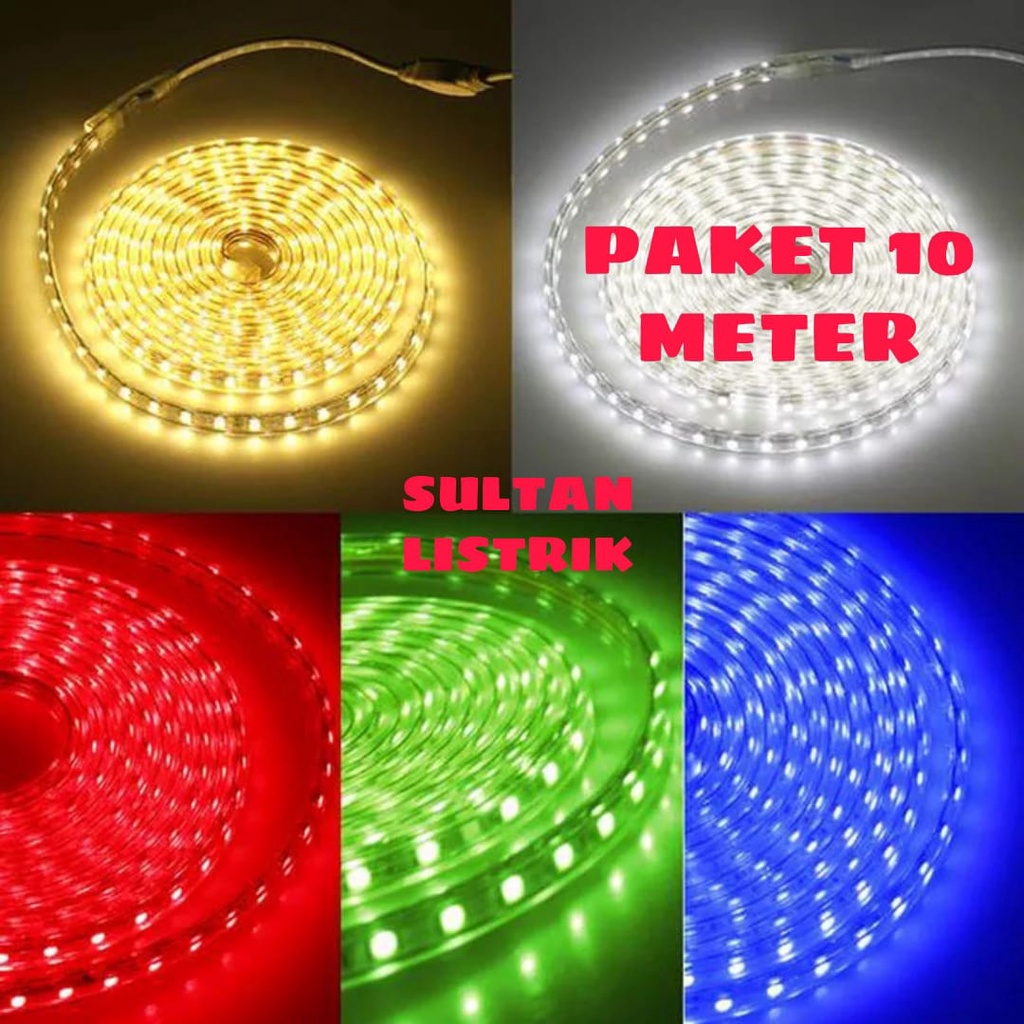Jual PAKET 10 & 15 METER LAMPU LED STRIP 5050 PLUS SOKET AC 220V ...