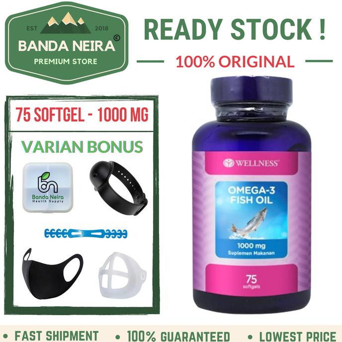 Jual Wellness Omega 3 Fish Oil 75 Softgel 1000 Mg New | Shopee Indonesia