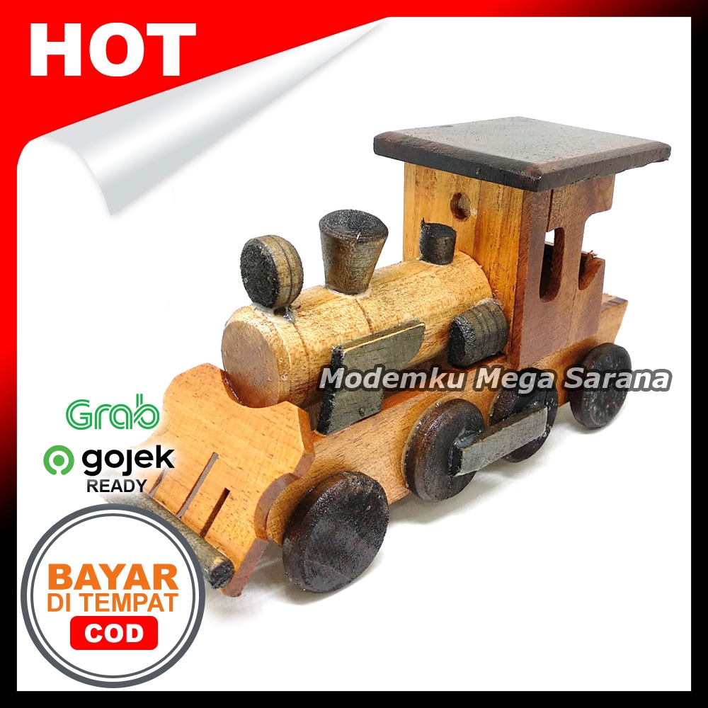 Jual Diecast Miniatur Kereta Lokomotif Kayu - Ukuran S Mini 15x5x8 cm ...