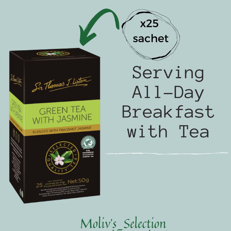 Jual Teh LIPTON GREEN TEA WITH JASMINE - Sir Thomas Tea Lipton - 25 ...