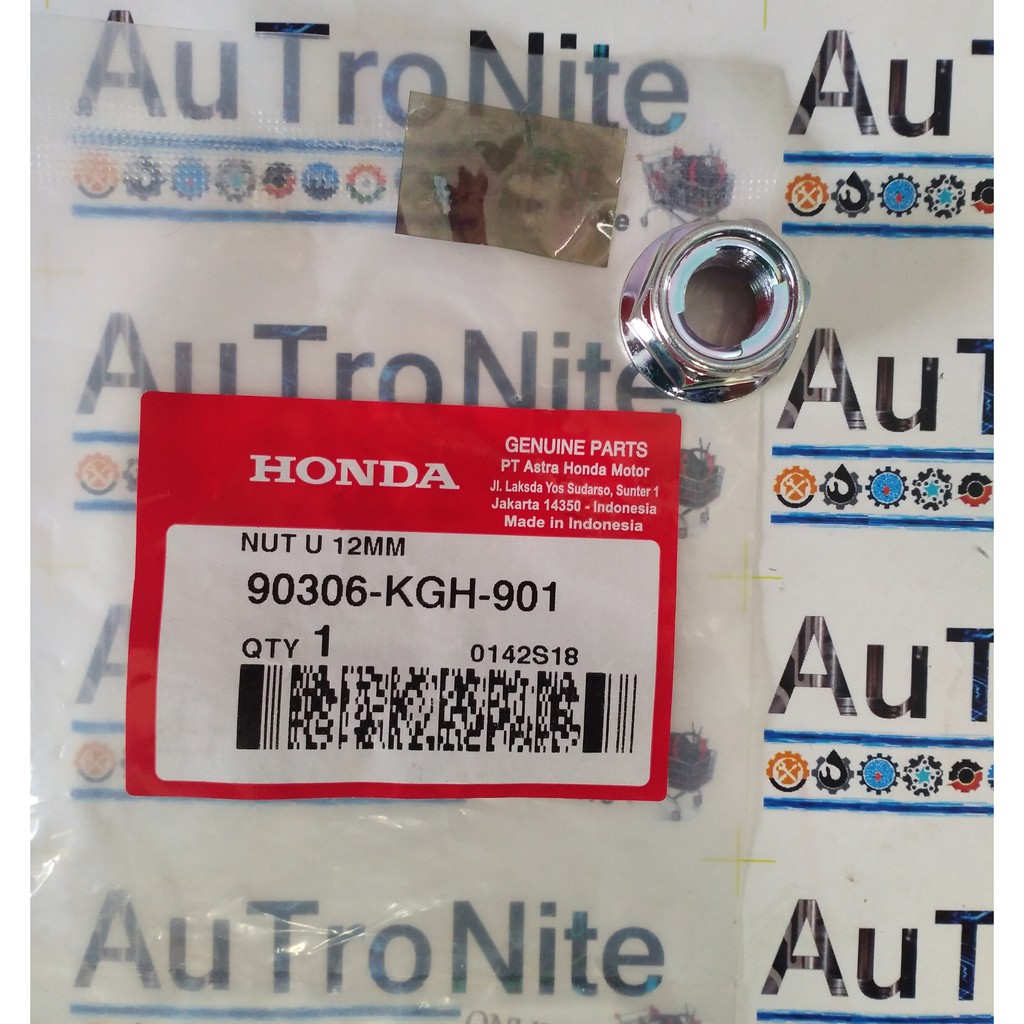 Jual Mur as Roda depan Nut U 12 mm 90306-KGH-901 Original Honda Genuine ...