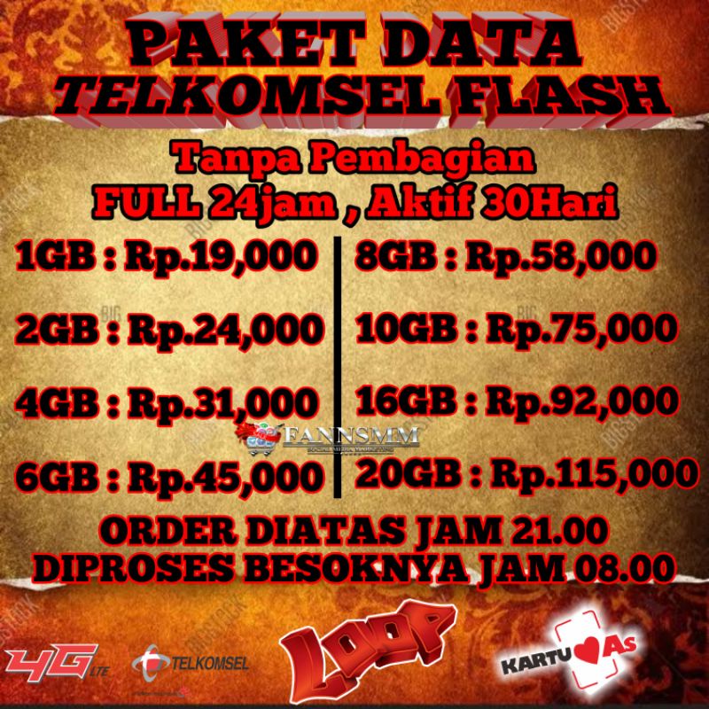 Jual Paket Data Telkomsel Semua Zona Full 24Jam/Aktif 30 Hari | Shopee ...