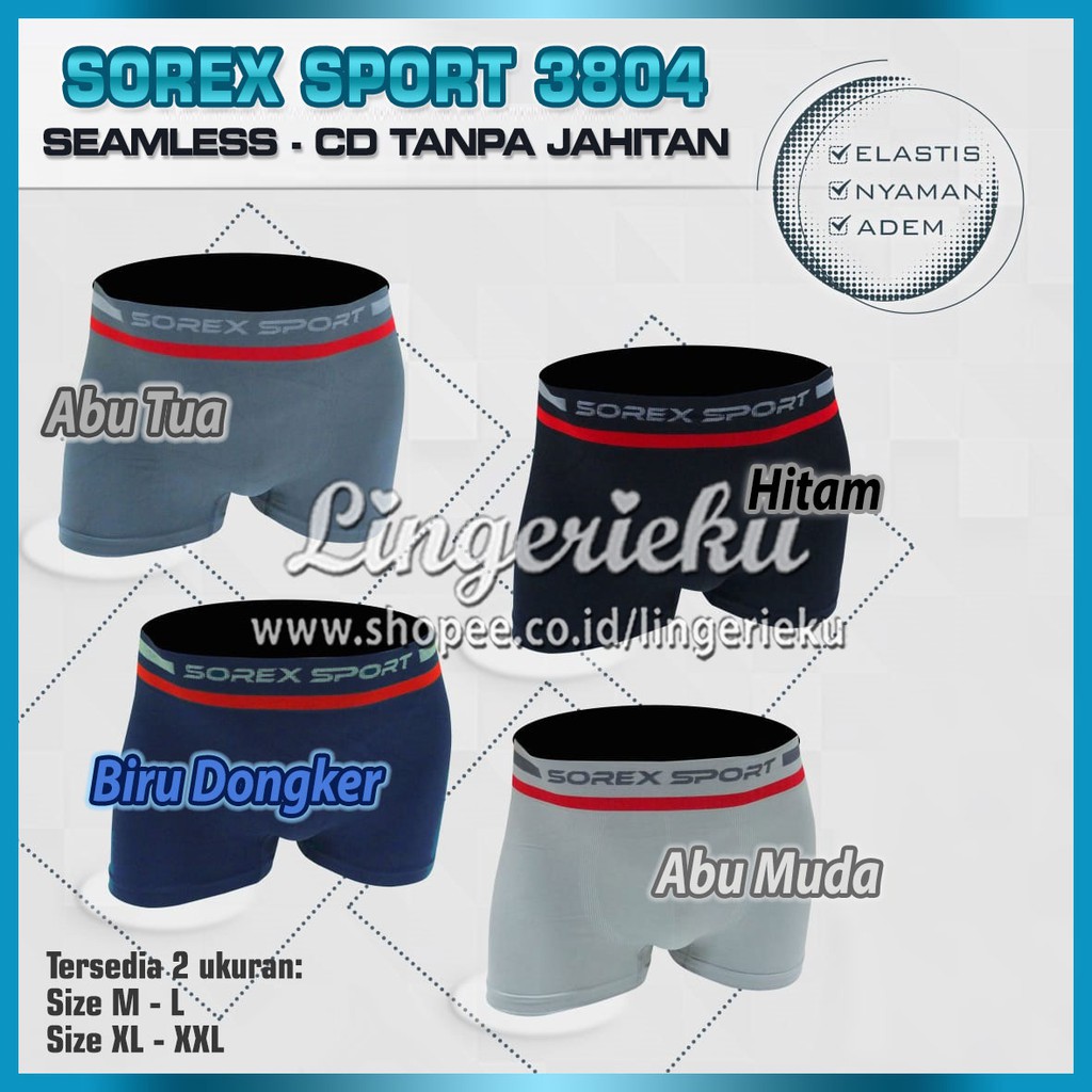 Jual Sorex 3804 CD Celana Dalam Boxer Pria Sorex Sport Ukuran M L dan ...