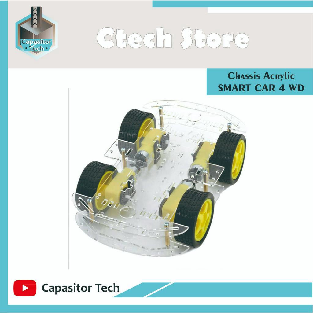 Jual SMART CAR 4WD Chassis Acrylic Encoder for Arduino line follower ...