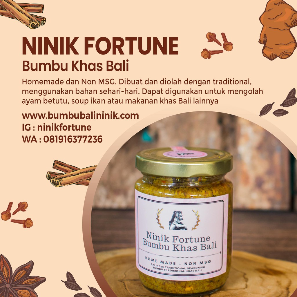 Jual Ninik Fortune Bumbu Dapur Bumbu Masak Serbaguna Khas Bali | Shopee ...