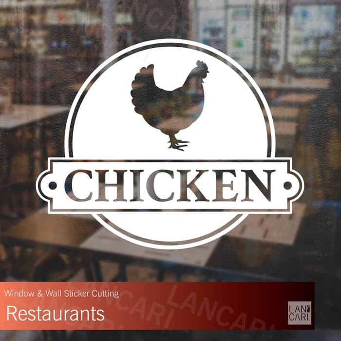 Jual Stiker Cutting Fresh Chicken Daging Ayam Sticker Restoran Dinding ...