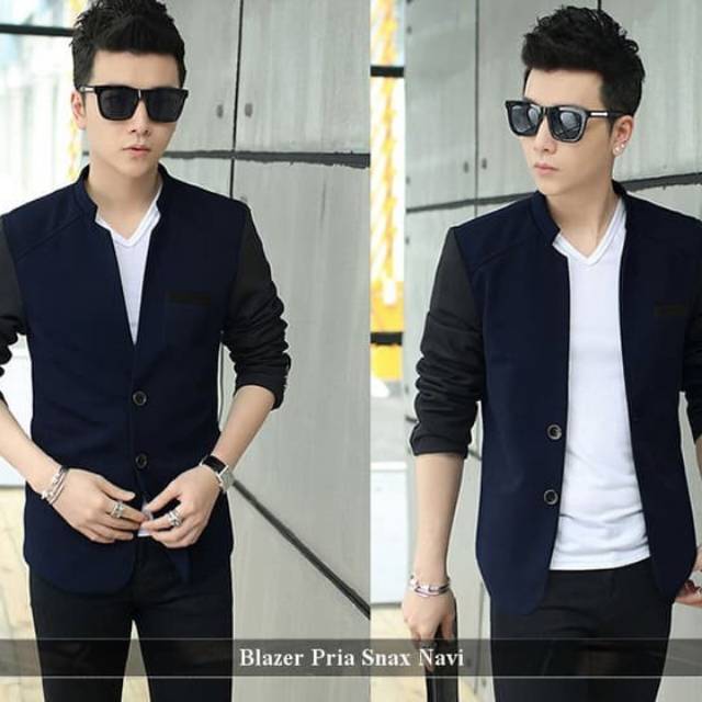 Jual Jas Blazer Navy Black, Jas Model Korea,Blazer Gaul | Shopee Indonesia