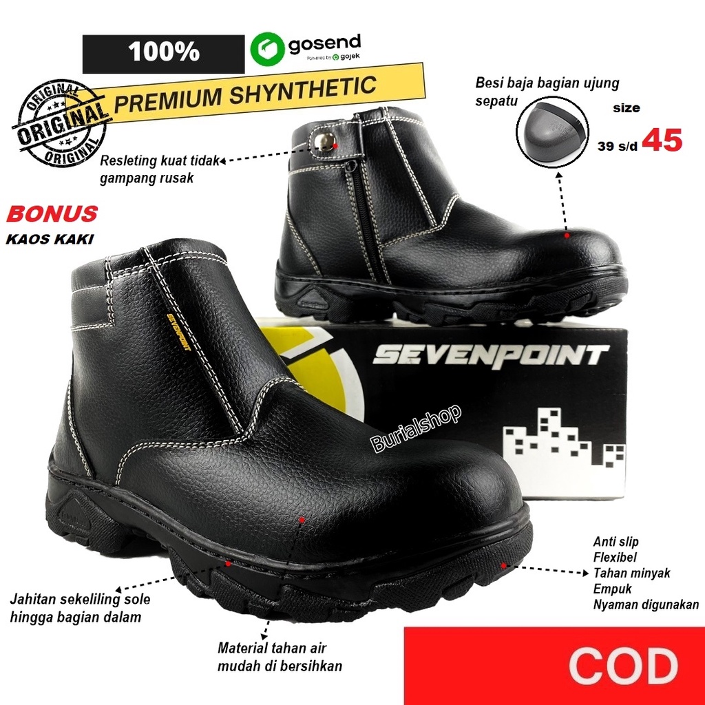Jual Sepatu Safety Boots Slop Original Ujung Besi Septy Slip On Boot ...
