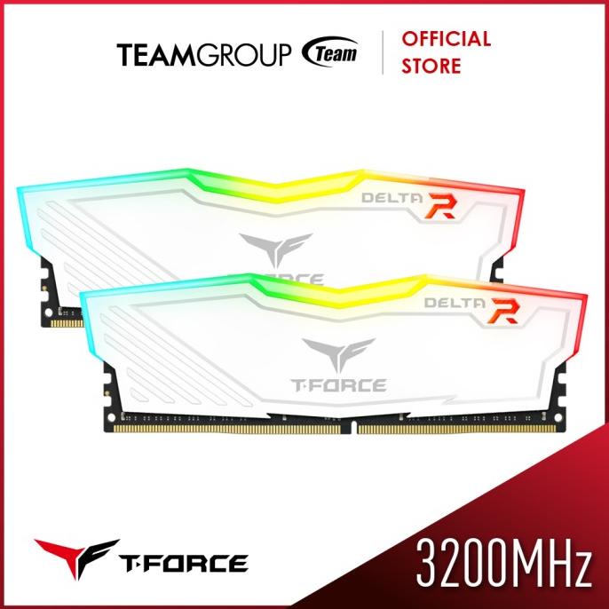 Jual Team Memory Delta Tforce Rgb 2X8Gb Pc 3200 Ddr4 - White | Shopee ...