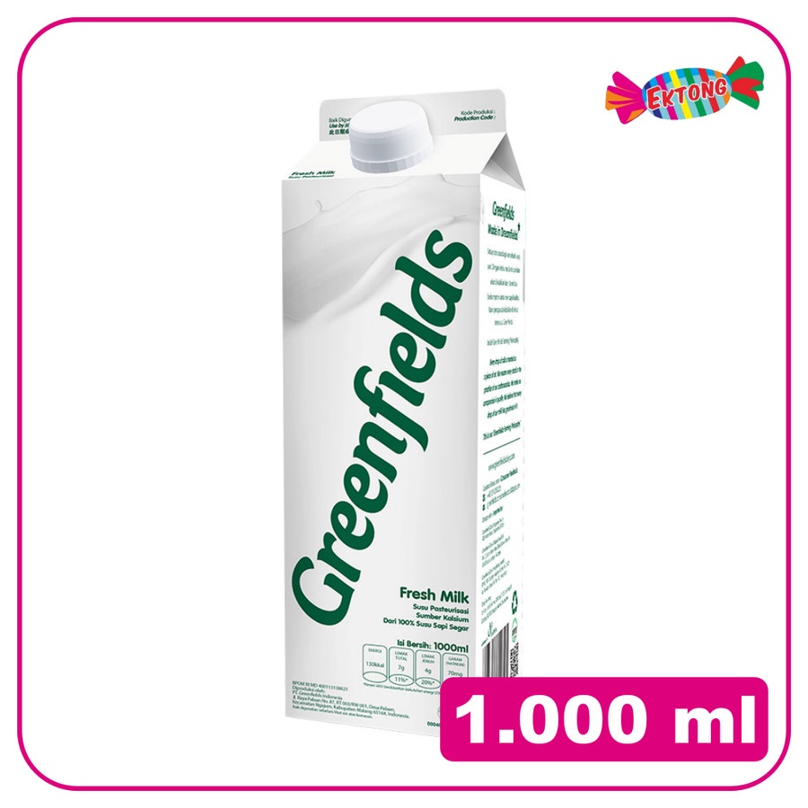 Jual GREENFIELDS FRESH MILK 1000ML ( 1 LITER ) | Shopee Indonesia