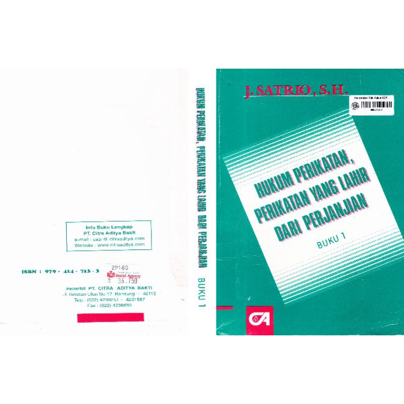 Jual Hukum Perikatan, Perikatan yang Lahir dari Perjanjian buku 1 ...