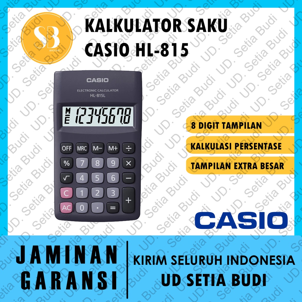 Jual Kalkulator Saku CASIO HL-815 Baru dan Asli (Tanpa Kotak) | Shopee ...