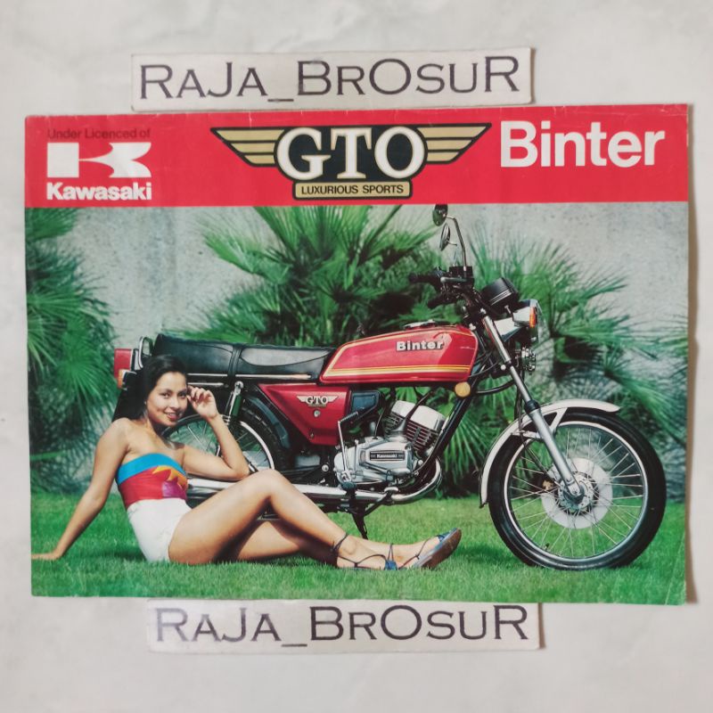 Jual Poster brosur katalog leaflet jadul lawas Kawasaki Binter GTO/KH 110/KH110 5speed 2Tak 2T ...