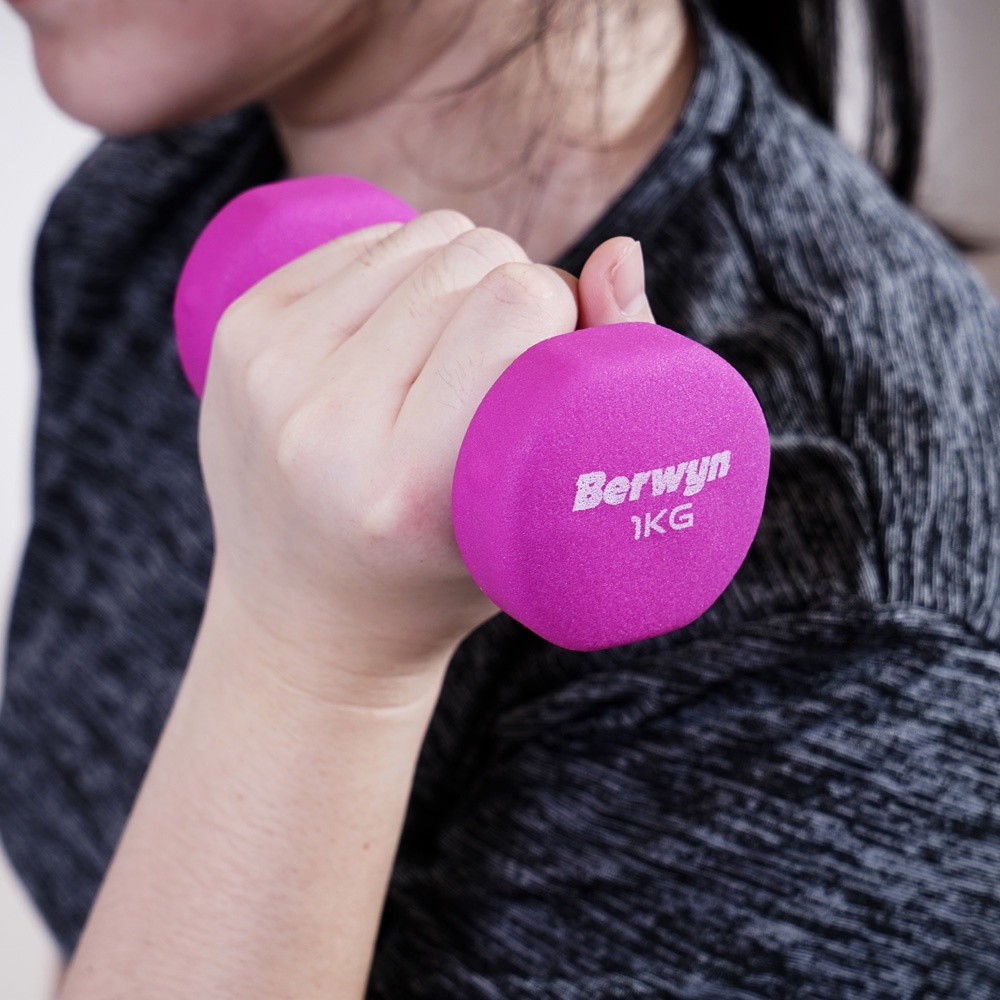 Jual Berwyn Barbel Dumbbell Neoprene 1 Kg Pink Latihan Fitness Angkat ...