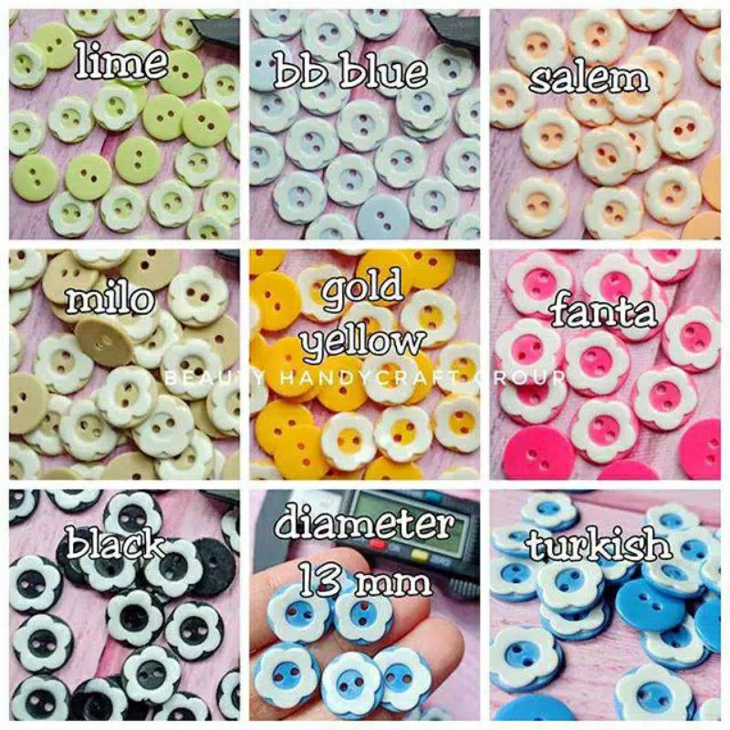 Jual isi 144 Kancing Sakura 13 mm / Kancing Baju Bunga | Shopee Indonesia