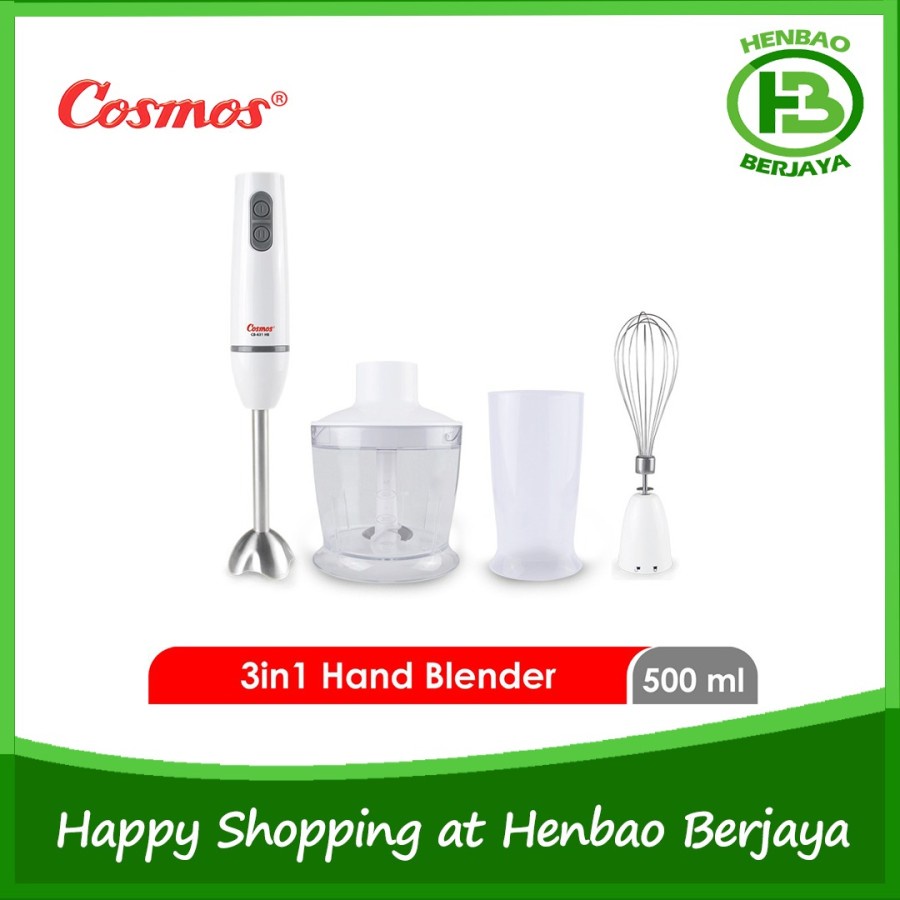 Jual Cosmos Hand Blender 3in1 CB631HB 500ml Whisk Chopper Immersion ...
