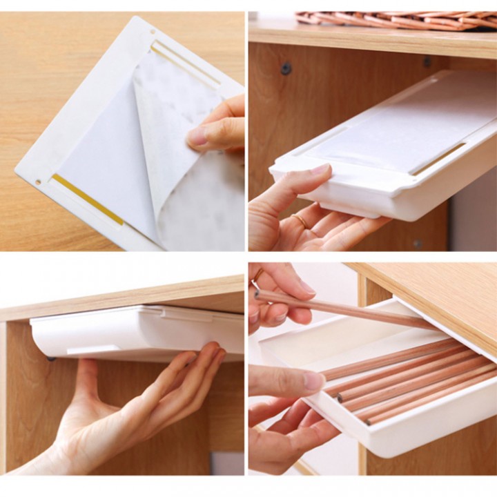 Jual Drawer Storage Box Laci Rak Meja Tempel Bawah Meja Besar Laci ...