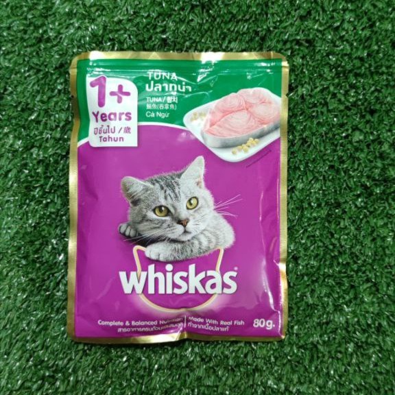 Jual Whiskas Pouch Wet Food Adult Makanan Kucing Basah Tuna 80gr ...