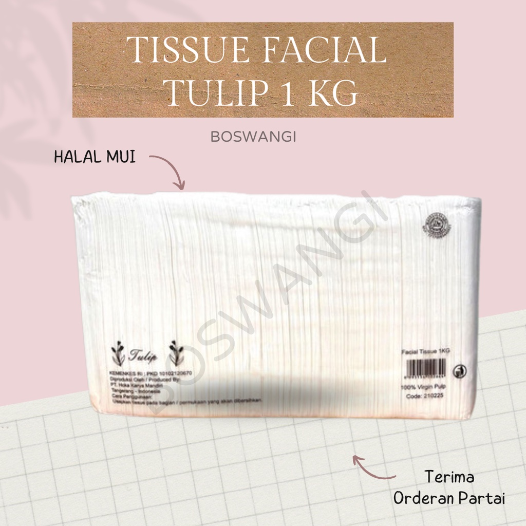 Jual TISSUE TULIP 2ply 1000gr PREMIUM / TULIP FACIAL TISSUE 1kg / TISU ...
