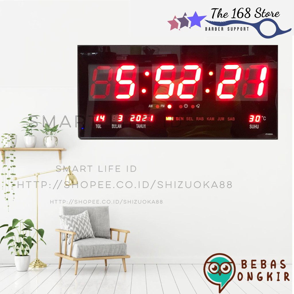 Jual Jam Dinding Digital LED Meja LED Clock 4622 Merah | Shopee Indonesia