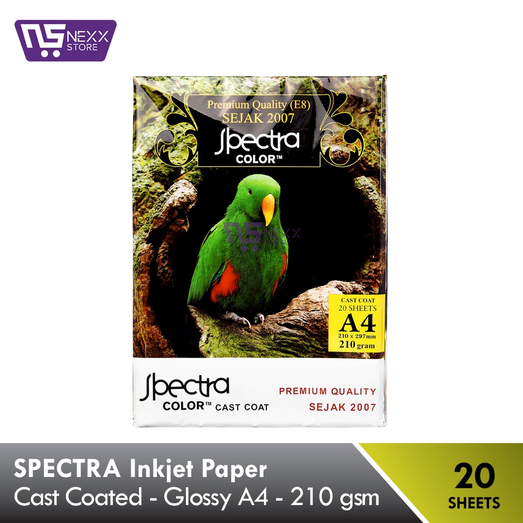 Jual SPECTRA Cast Coated Inkjet Paper GLOSSY - A4 - 210 gsm | Shopee ...