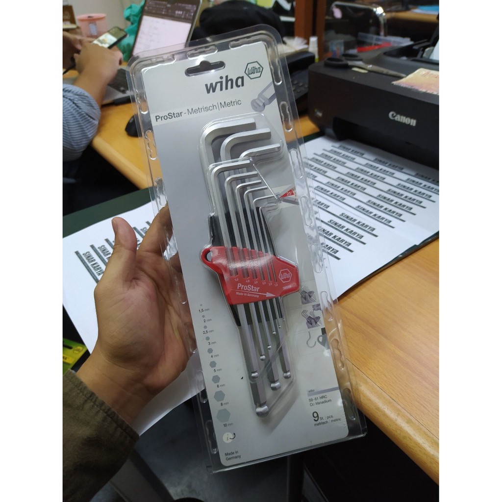 Jual Kunci L WIHA SB 369 S9 Ball End Hex L-Key Set ProStar Chrome 9 Pcs ORIGINAL Germany Plated ...
