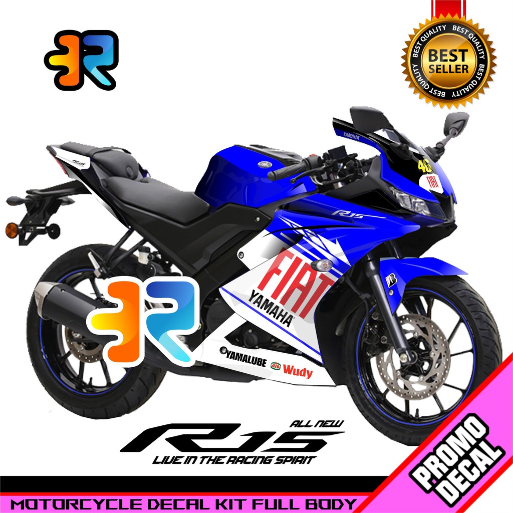 Jual Decal Motor R15 V3 Desain Fiat Sticker Decal Full Body | Shopee ...