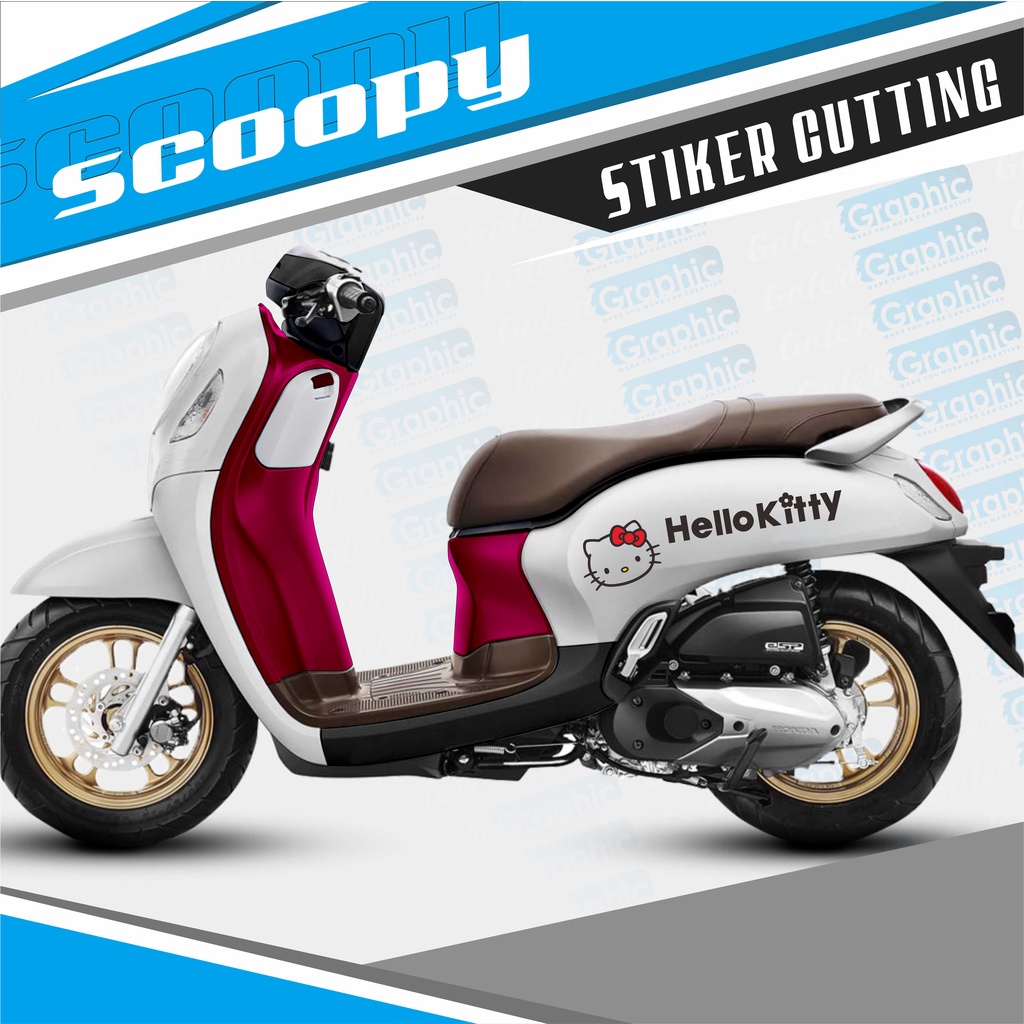 Jual stiker scoopy hello kitty cutting stiker body motor | Shopee Indonesia