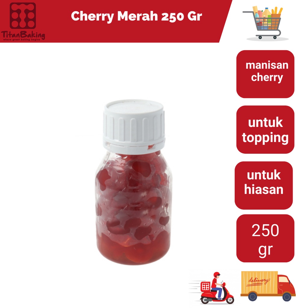 Jual Buah Cherry Merah 250 GR Tanpa Tangkai | Shopee Indonesia
