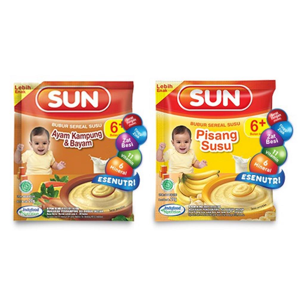 Jual SUN Bubur Sereal Susu Pisang Sachet 20 gr + SUN Bubur Sereal Susu ...