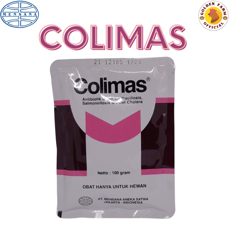 Jual Colimas 100 gram Obat Collibacciolosis Salmonella Fowl Cholera ...
