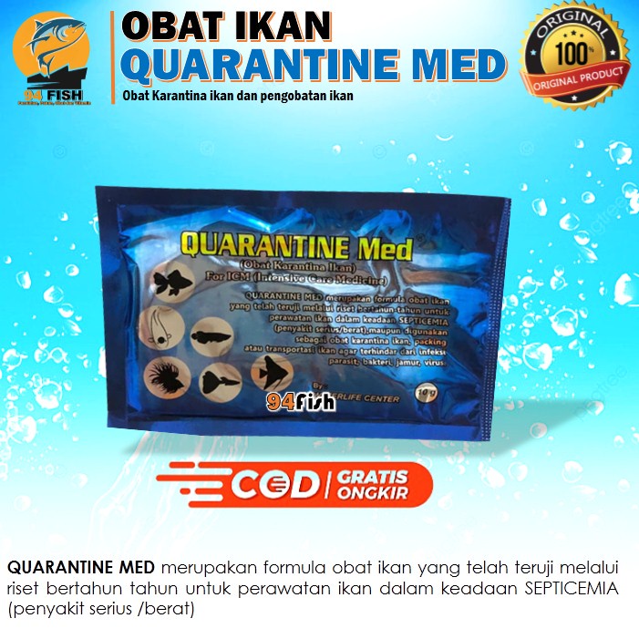 Jual QUARANTINE MED Obat Karantina Ikan Obat Packing Ikan Hias 10GRAM ...