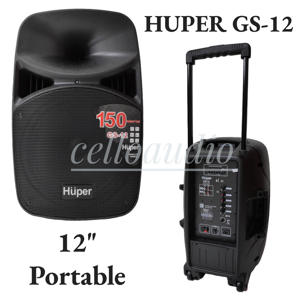 Jual Speaker Portable Wireless Huper GS-12 Aktif Bluetooth USB 12 Inch ...