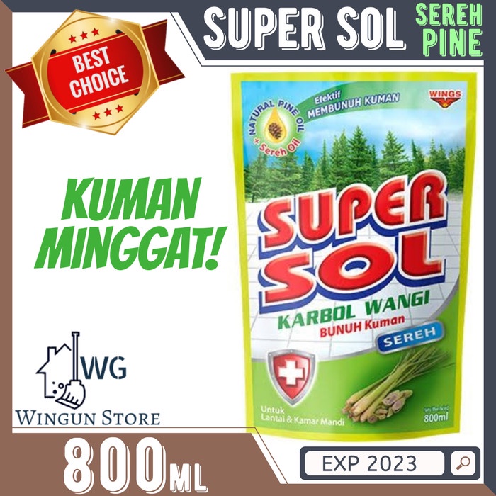 Jual Karbol Super Sol Sereh Karbol 800ml Sabun Pembersih Pel Lantai