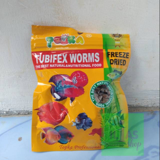Jual Pakan Ikan Hias TOPKA Tubifex Worms Cacing Kering 5gr | Shopee ...