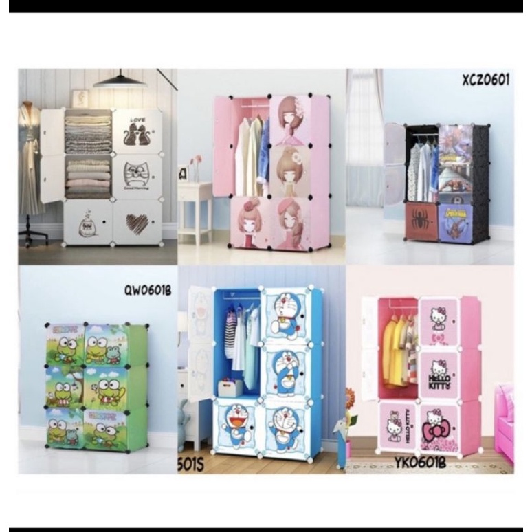Jual LEMARI PLASTIK KARAKTER 6 PINTU/LEMARI PORTABLE KARAKTER ANAK 6 ...