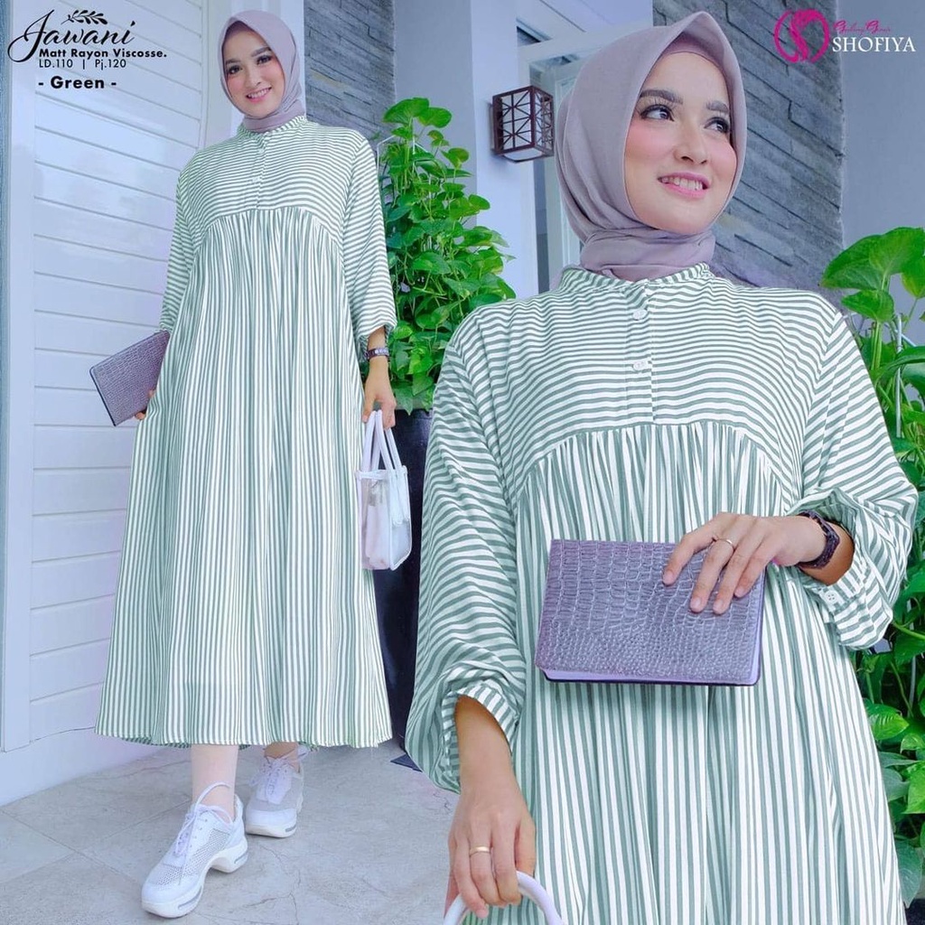 Jual Dress Gamis Salur Jumbo XL, XXL, XXXL Katun Viscose Jawani Midi ...