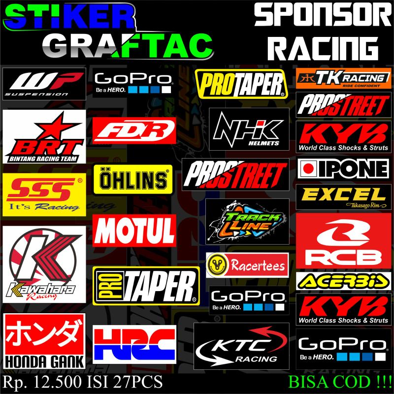 Jual Stiker Sticker Sponsor Racing Motor Sunmori Herex Brand Aestetic ...